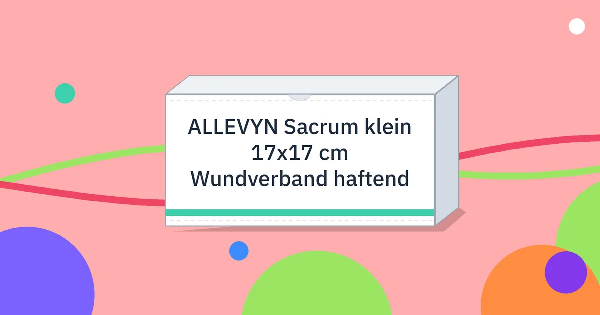 Symbolbild: Packung mit der Aufschrift ALLEVYN Sacrum klein 17x17 cm Wundverband haftend (PZN 19904922) – Verfügbarkeit und Bezug in Apotheken in Frankfurt am Main