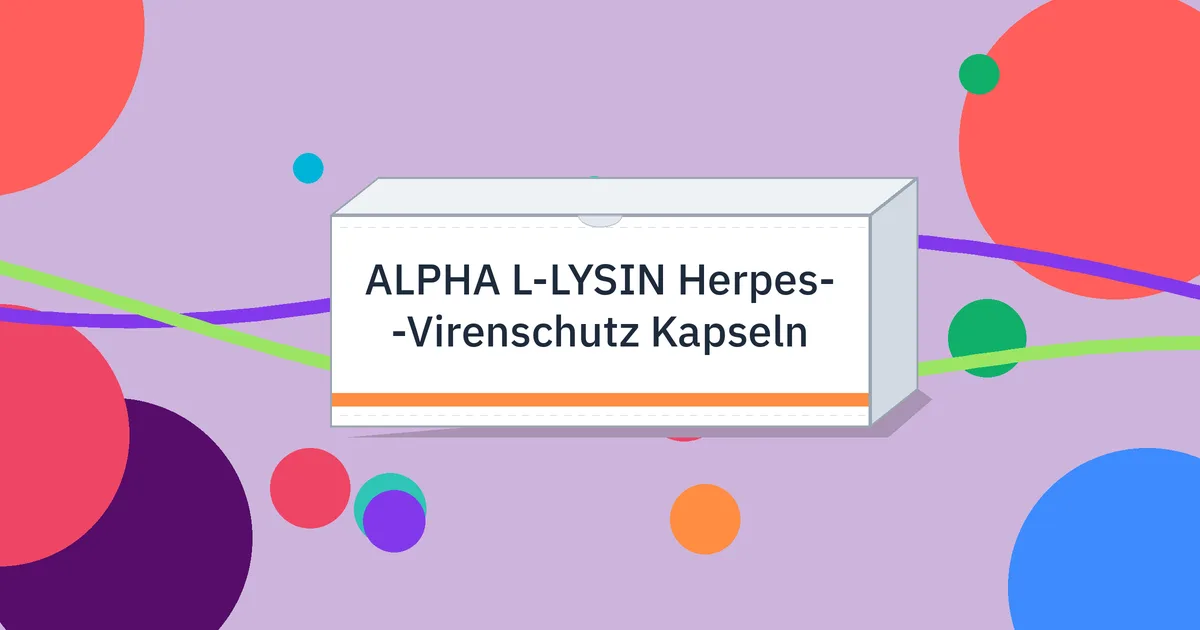 Symbolbild: Packung mit der Aufschrift ALPHA L-LYSIN Herpes--Virenschutz Kapseln (PZN 14059362) – Verfügbarkeit und Bezug in Apotheken in Frankfurt am Main
