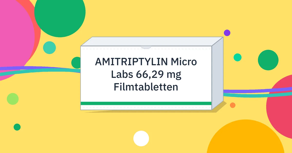 Symbolbild: Packung mit der Aufschrift AMITRIPTYLIN Micro Labs 66,29 mg Filmtabletten (PZN 16531834) – Verfügbarkeit und Bezug in Apotheken in Frankfurt am Main