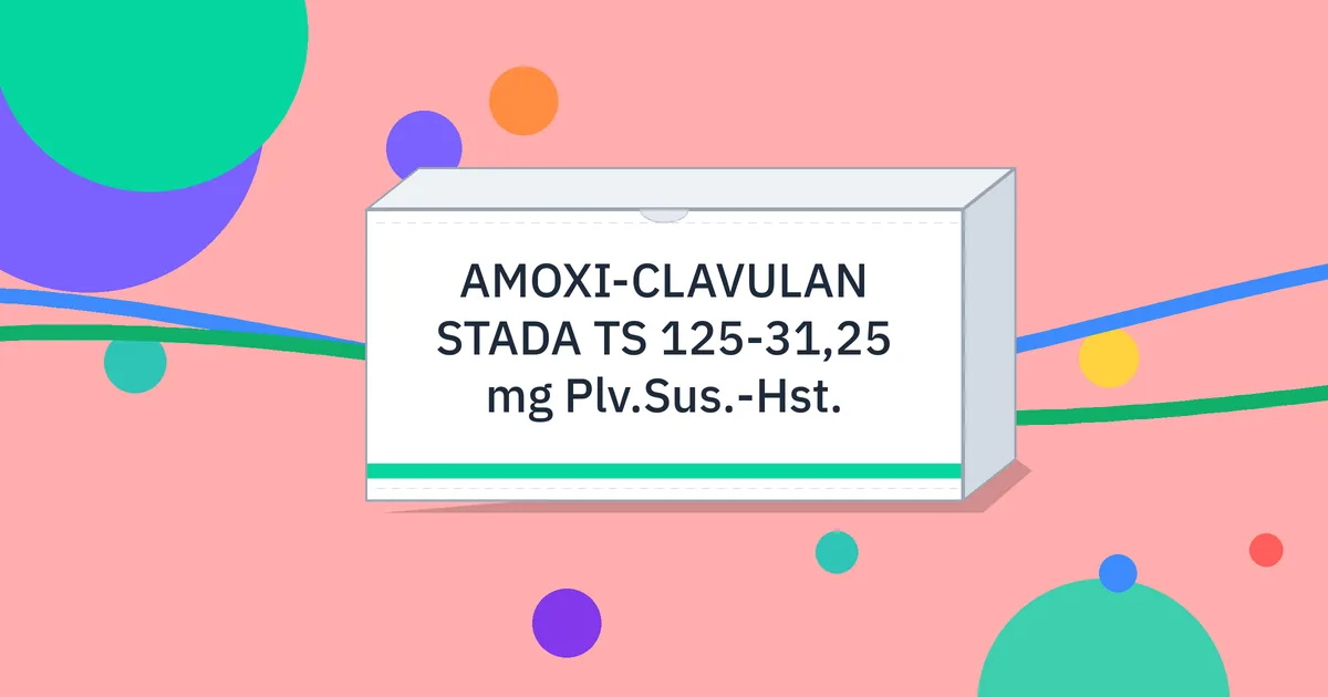 Symbolbild: Packung mit der Aufschrift AMOXI-CLAVULAN STADA TS 125-31,25 mg Plv.Sus.-Hst. (PZN 00669559) – Verfügbarkeit und Bezug in Apotheken in Frankfurt am Main