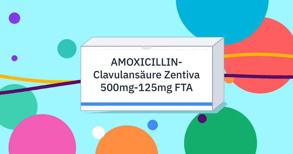 Symbolbild: Packung mit der Aufschrift AMOXICILLIN-Clavulansäure Zentiva 500mg-125mg FTA (PZN 19969896) – Verfügbarkeit und Bezug in Apotheken in Frankfurt am Main