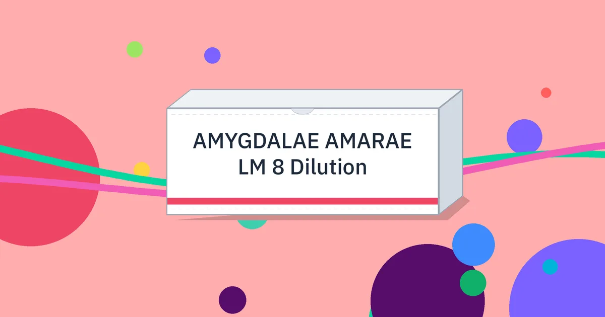 Symbolbild: Packung mit der Aufschrift AMYGDALAE AMARAE LM 8 Dilution (PZN 13325519) – Verfügbarkeit und Bezug in Apotheken in Frankfurt am Main