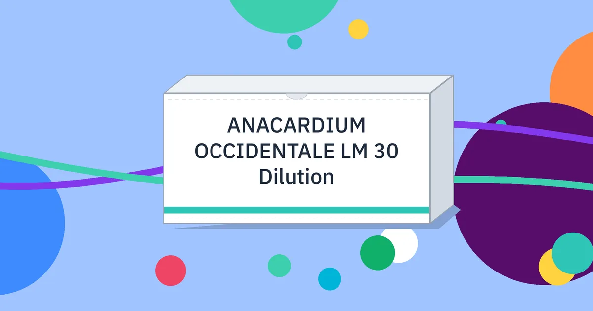 Symbolbild: Packung mit der Aufschrift ANACARDIUM OCCIDENTALE LM 30 Dilution (PZN 13327642) – Verfügbarkeit und Bezug in Apotheken in Frankfurt am Main