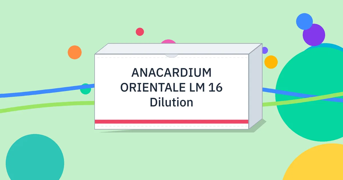 Symbolbild: Packung mit der Aufschrift ANACARDIUM ORIENTALE LM 16 Dilution (PZN 12762011) – Verfügbarkeit und Bezug in Apotheken in Frankfurt am Main