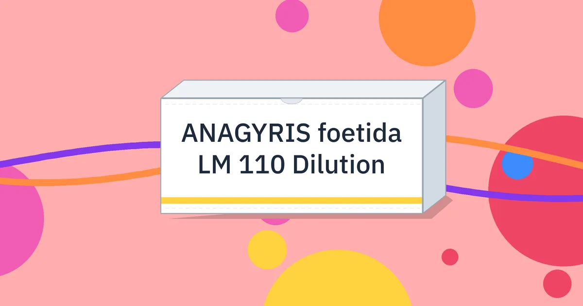Symbolbild: Packung mit der Aufschrift ANAGYRIS foetida LM 110 Dilution (PZN 13328630) – Verfügbarkeit und Bezug in Apotheken in Frankfurt am Main