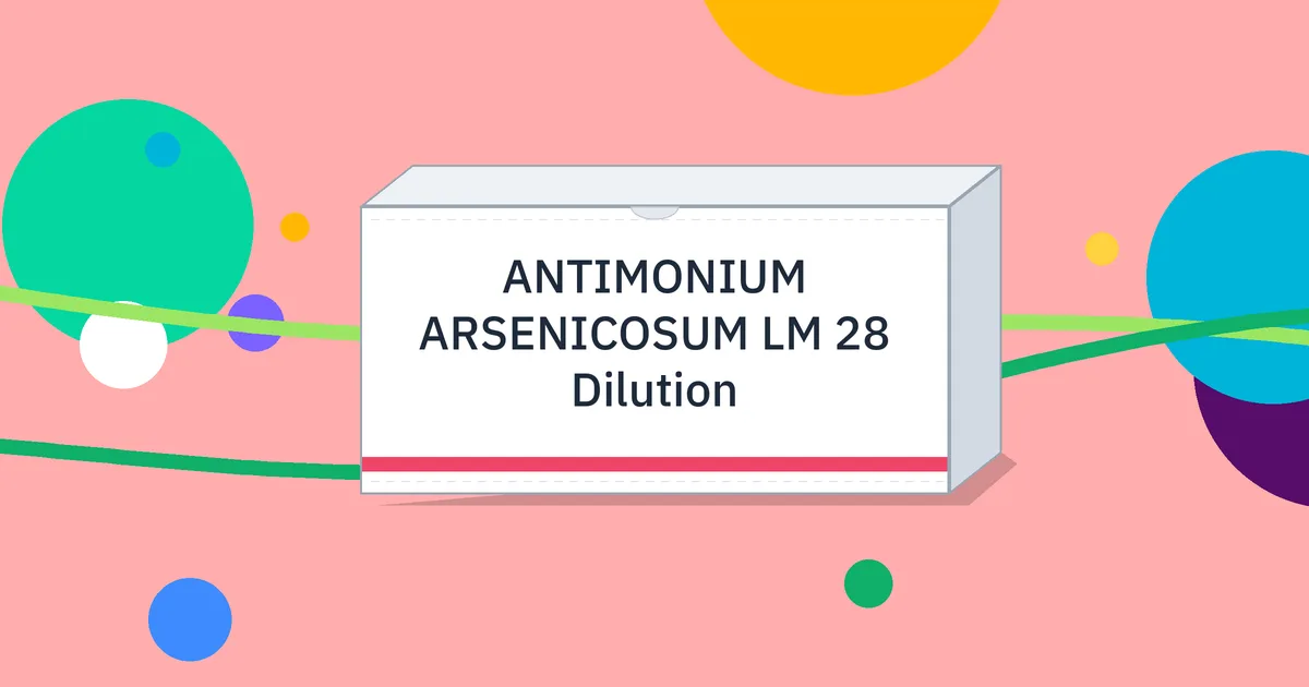 Symbolbild: Packung mit der Aufschrift ANTIMONIUM ARSENICOSUM LM 28 Dilution (PZN 13372358) – Verfügbarkeit und Bezug in Apotheken in Frankfurt am Main
