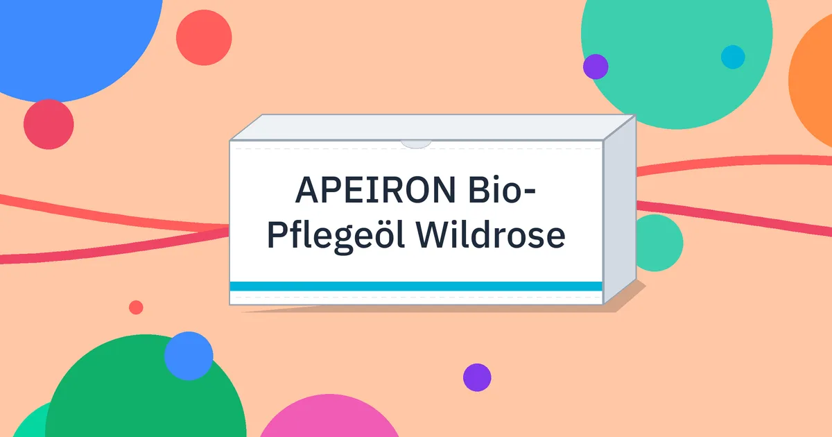 Symbolbild: Packung mit der Aufschrift APEIRON Bio-Pflegeöl Wildrose (PZN 16866983) – Verfügbarkeit und Bezug in Apotheken in Frankfurt am Main