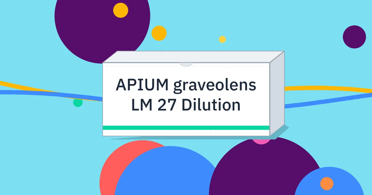 Symbolbild: Packung mit der Aufschrift APIUM graveolens LM 27 Dilution (PZN 13378591) – Verfügbarkeit und Bezug in Apotheken in Frankfurt am Main