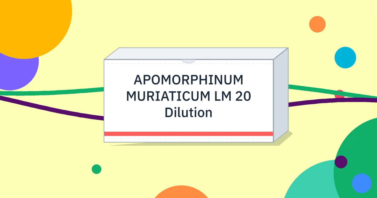 Symbolbild: Packung mit der Aufschrift APOMORPHINUM MURIATICUM LM 20 Dilution (PZN 13381328) – Verfügbarkeit und Bezug in Apotheken in Frankfurt am Main