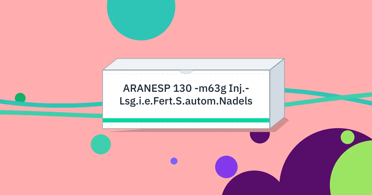 Symbolbild: Packung mit der Aufschrift ARANESP 130 -m63g Inj.-Lsg.i.e.Fert.S.autom.Nadels (PZN 18843182) – Verfügbarkeit und Bezug in Apotheken in Frankfurt am Main