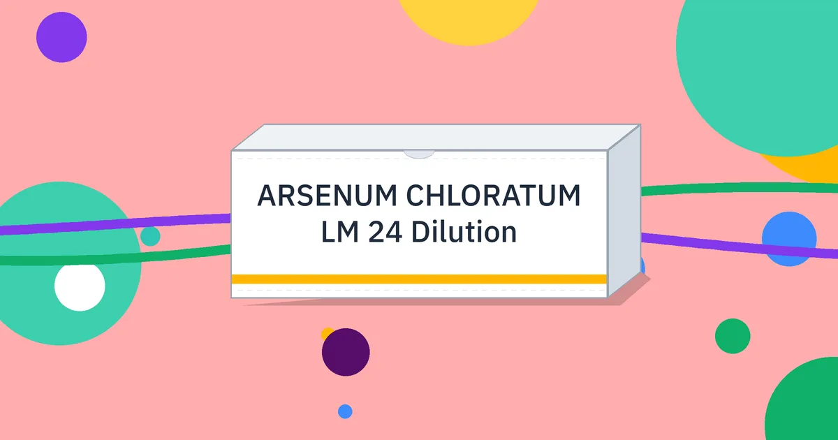 Symbolbild: Packung mit der Aufschrift ARSENUM CHLORATUM LM 24 Dilution (PZN 12771932) – Verfügbarkeit und Bezug in Apotheken in Frankfurt am Main