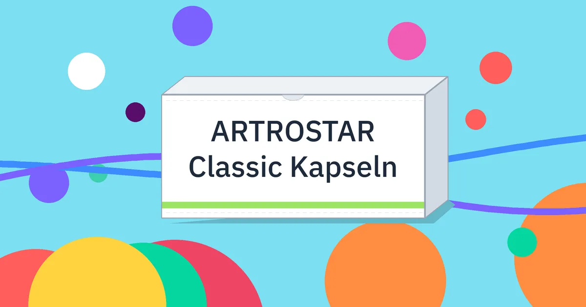 Symbolbild: Packung mit der Aufschrift ARTROSTAR Classic Kapseln (PZN 09065366) – Verfügbarkeit und Bezug in Apotheken in Frankfurt am Main
