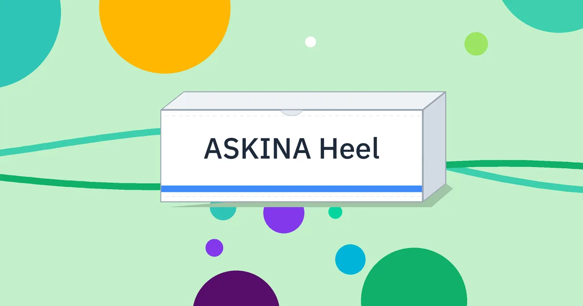 Symbolbild: Packung mit der Aufschrift ASKINA Heel (PZN 10987668) – Verfügbarkeit und Bezug in Apotheken in Frankfurt am Main