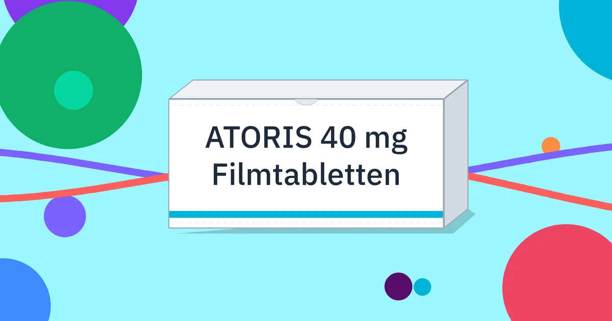 Symbolbild: Packung mit der Aufschrift ATORIS 40 mg Filmtabletten (PZN 09633787) – Verfügbarkeit und Bezug in Apotheken in Frankfurt am Main