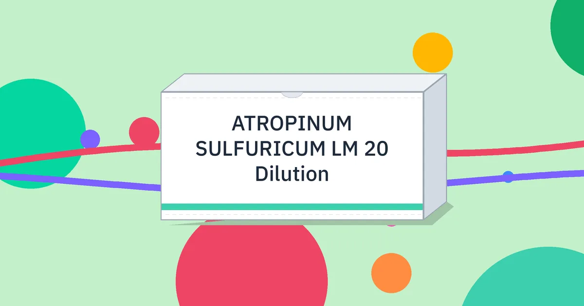 Symbolbild: Packung mit der Aufschrift ATROPINUM SULFURICUM LM 20 Dilution (PZN 13407039) – Verfügbarkeit und Bezug in Apotheken in Frankfurt am Main