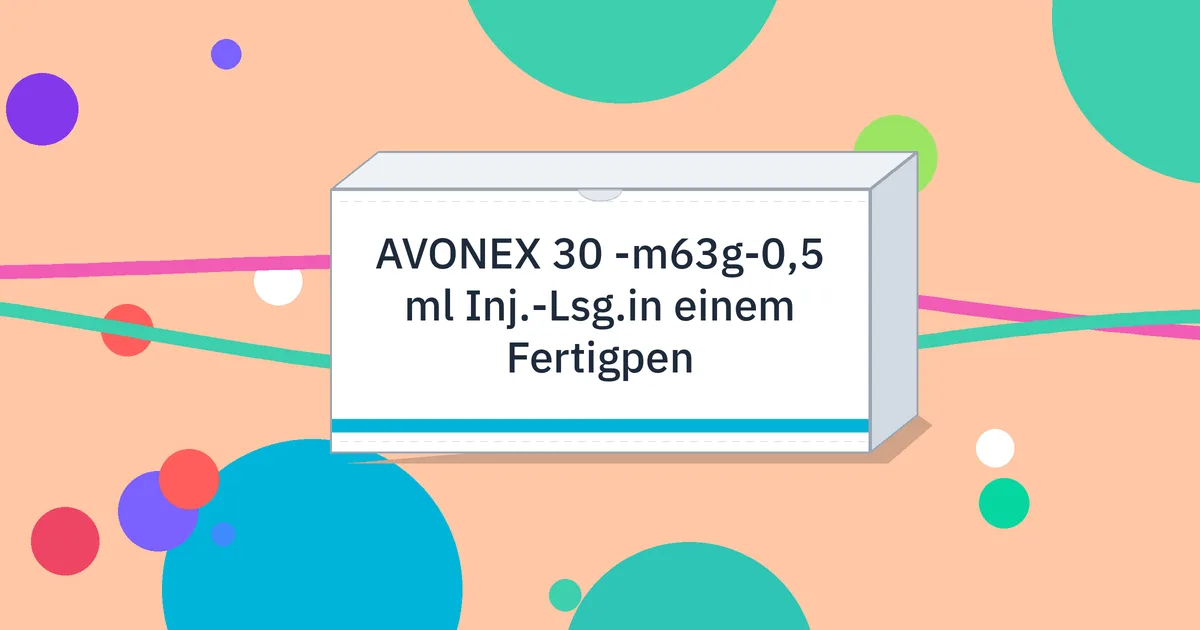 Symbolbild: Packung mit der Aufschrift AVONEX 30 -m63g-0,5 ml Inj.-Lsg.in einem Fertigpen (PZN 09770538) – Verfügbarkeit und Bezug in Apotheken in Frankfurt am Main