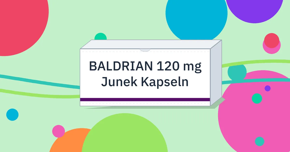 Symbolbild: Packung mit der Aufschrift BALDRIAN 120 mg Junek Kapseln (PZN 10336652) – Verfügbarkeit und Bezug in Apotheken in Frankfurt am Main