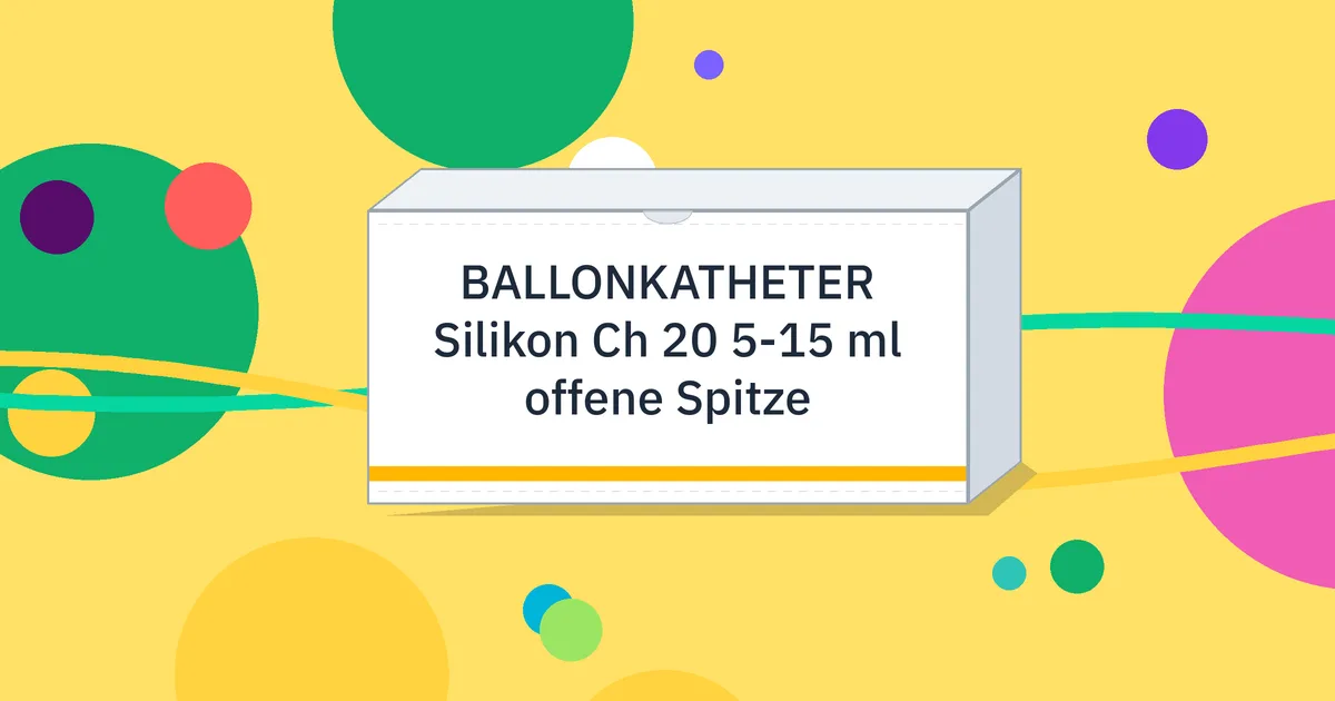 Symbolbild: Packung mit der Aufschrift BALLONKATHETER Silikon Ch 20 5-15 ml offene Spitze (PZN 00972660) – Verfügbarkeit und Bezug in Apotheken in Frankfurt am Main