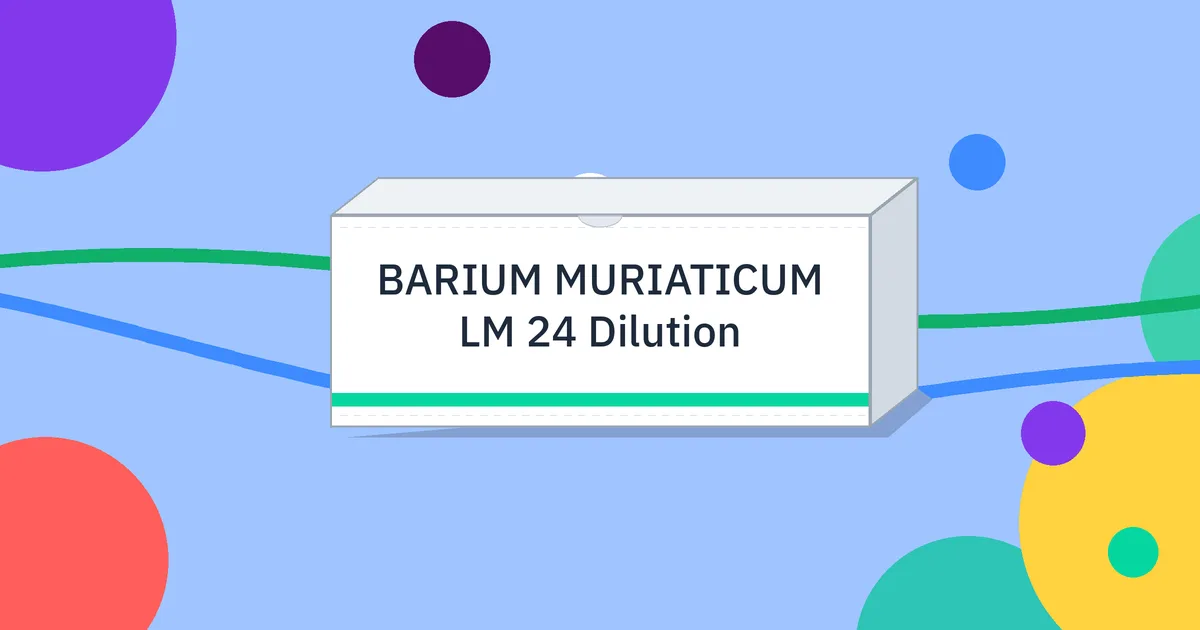 Symbolbild: Packung mit der Aufschrift BARIUM MURIATICUM LM 24 Dilution (PZN 09075643) – Verfügbarkeit und Bezug in Apotheken in Frankfurt am Main