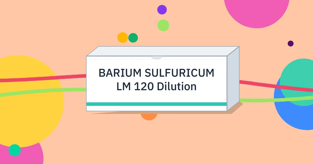 Symbolbild: Packung mit der Aufschrift BARIUM SULFURICUM LM 120 Dilution (PZN 13380843) – Verfügbarkeit und Bezug in Apotheken in Frankfurt am Main