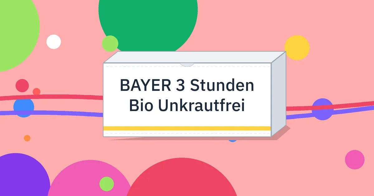 Symbolbild: Packung mit der Aufschrift BAYER 3 Stunden Bio Unkrautfrei (PZN 05496046) – Verfügbarkeit und Bezug in Apotheken in Frankfurt am Main