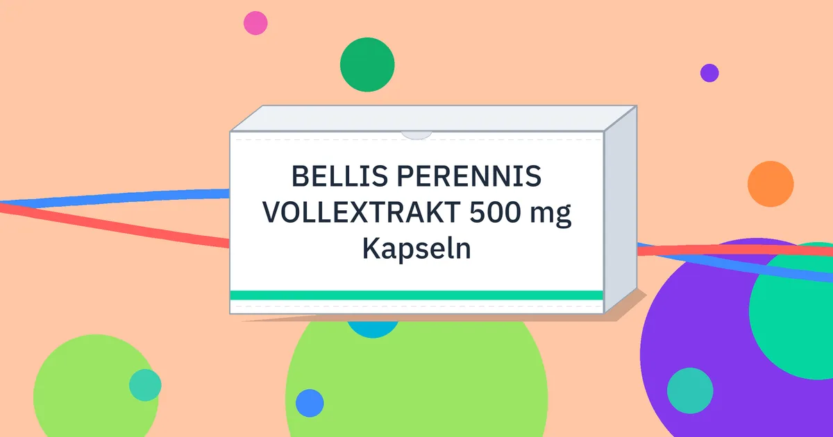 Symbolbild: Packung mit der Aufschrift BELLIS PERENNIS VOLLEXTRAKT 500 mg Kapseln (PZN 15881070) – Verfügbarkeit und Bezug in Apotheken in Frankfurt am Main