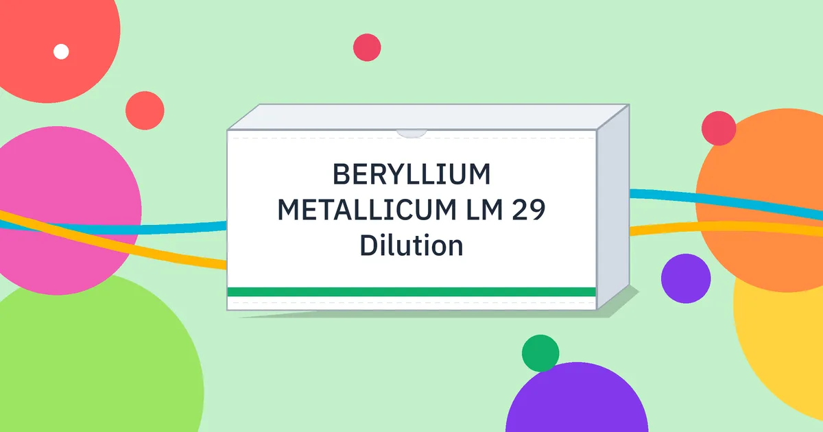 Symbolbild: Packung mit der Aufschrift BERYLLIUM METALLICUM LM 29 Dilution (PZN 12793543) – Verfügbarkeit und Bezug in Apotheken in Frankfurt am Main