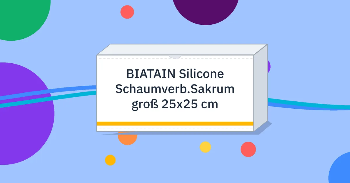 Symbolbild: Packung mit der Aufschrift BIATAIN Silicone Schaumverb.Sakrum groß 25x25 cm (PZN 18125417) – Verfügbarkeit und Bezug in Apotheken in Frankfurt am Main