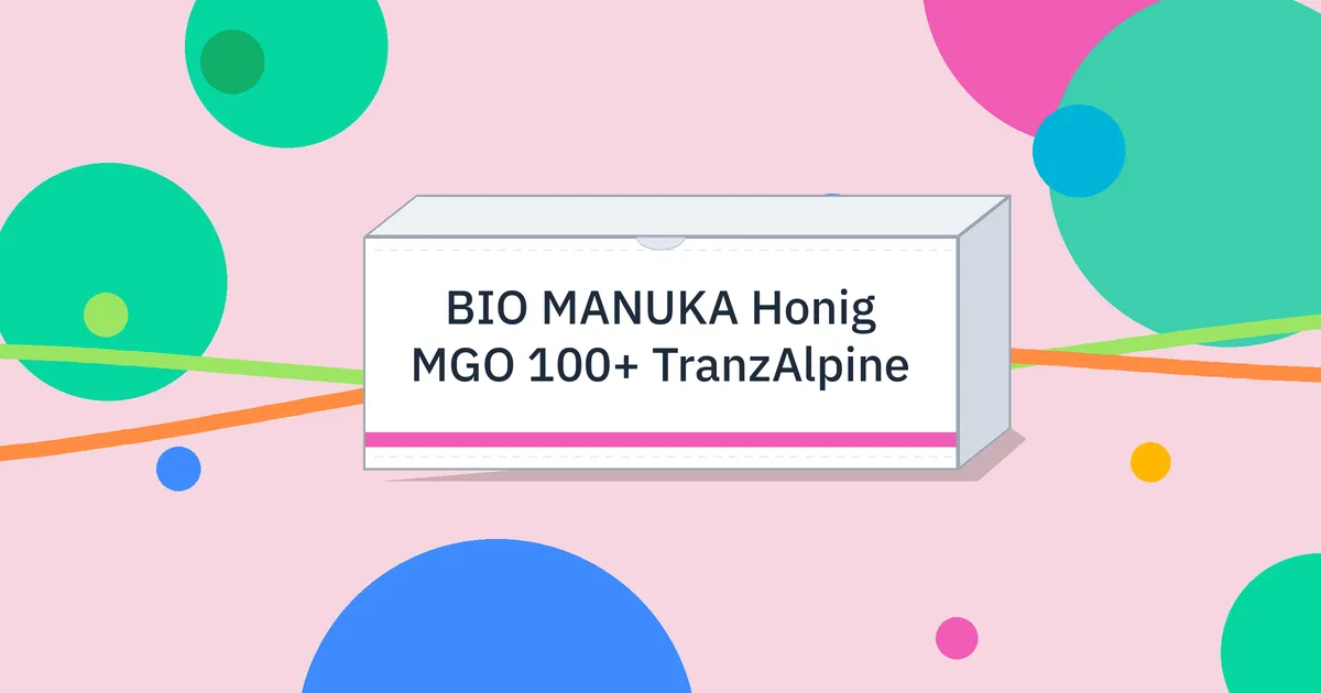 Symbolbild: Packung mit der Aufschrift BIO MANUKA Honig MGO 100+ TranzAlpine (PZN 14436681) – Verfügbarkeit und Bezug in Apotheken in Frankfurt am Main