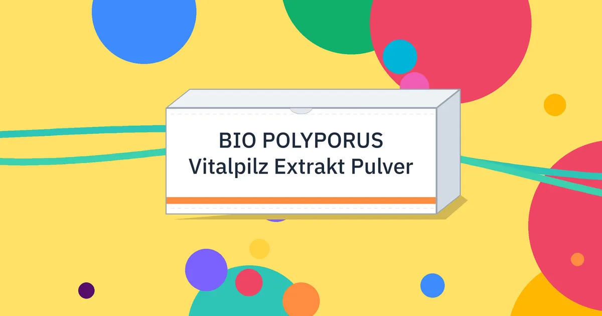 Symbolbild: Packung mit der Aufschrift BIO POLYPORUS Vitalpilz Extrakt Pulver (PZN 19820444) – Verfügbarkeit und Bezug in Apotheken in Frankfurt am Main