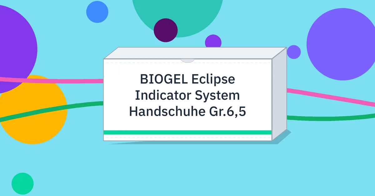 Symbolbild: Packung mit der Aufschrift BIOGEL Eclipse Indicator System Handschuhe Gr.6,5 (PZN 04701745) – Verfügbarkeit und Bezug in Apotheken in Frankfurt am Main