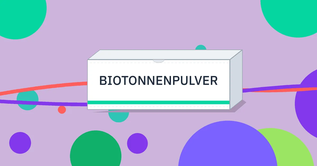 Symbolbild: Packung mit der Aufschrift BIOTONNENPULVER (PZN 00430373) – Verfügbarkeit und Bezug in Apotheken in Frankfurt am Main