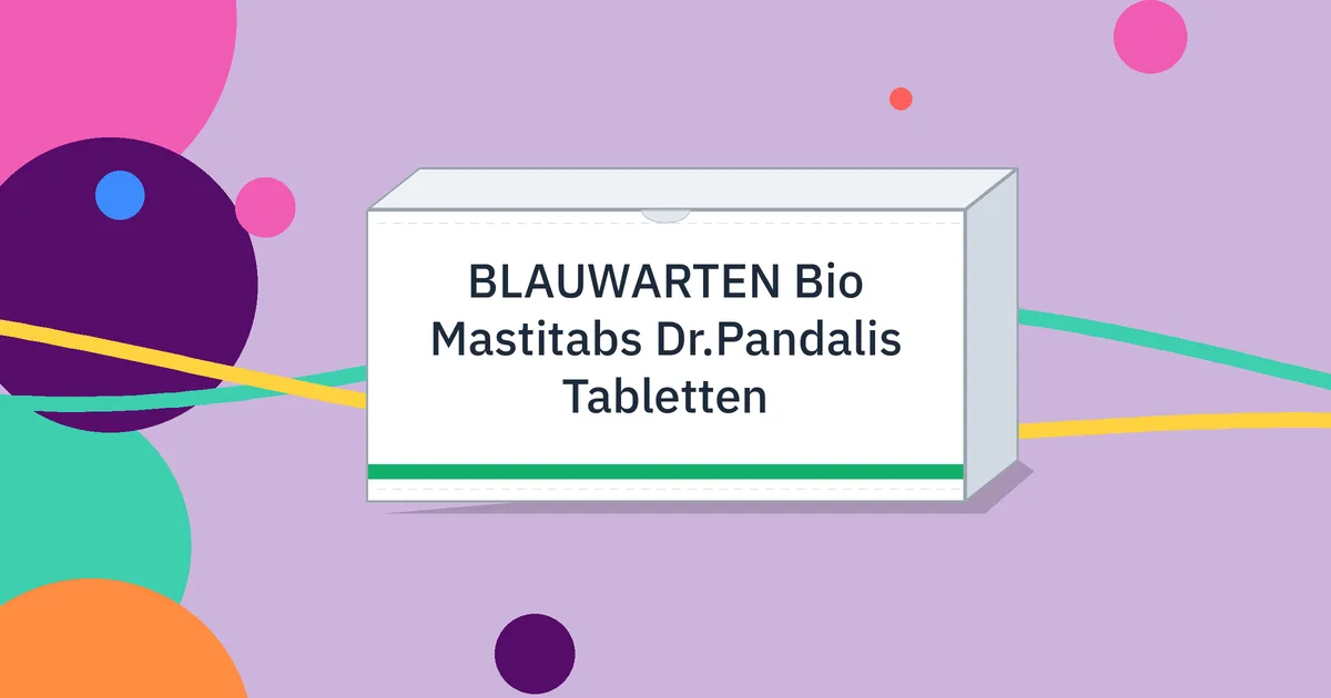 Symbolbild: Packung mit der Aufschrift BLAUWARTEN Bio Mastitabs Dr.Pandalis Tabletten (PZN 02343282) – Verfügbarkeit und Bezug in Apotheken in Frankfurt am Main