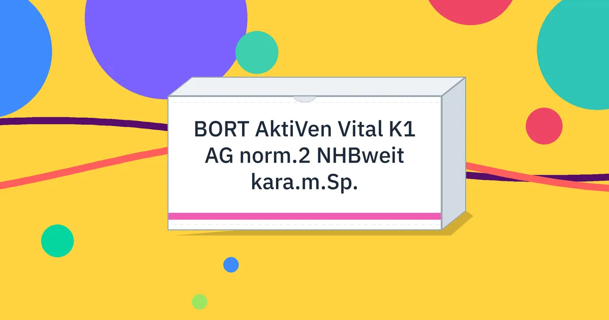 Symbolbild: Packung mit der Aufschrift BORT AktiVen Vital K1 AG norm.2 NHBweit kara.m.Sp. (PZN 13735335) – Verfügbarkeit und Bezug in Apotheken in Frankfurt am Main