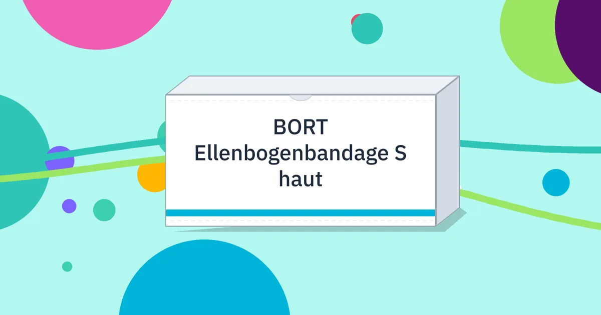 Symbolbild: Packung mit der Aufschrift BORT Ellenbogenbandage S haut (PZN 02688213) – Verfügbarkeit und Bezug in Apotheken in Frankfurt am Main