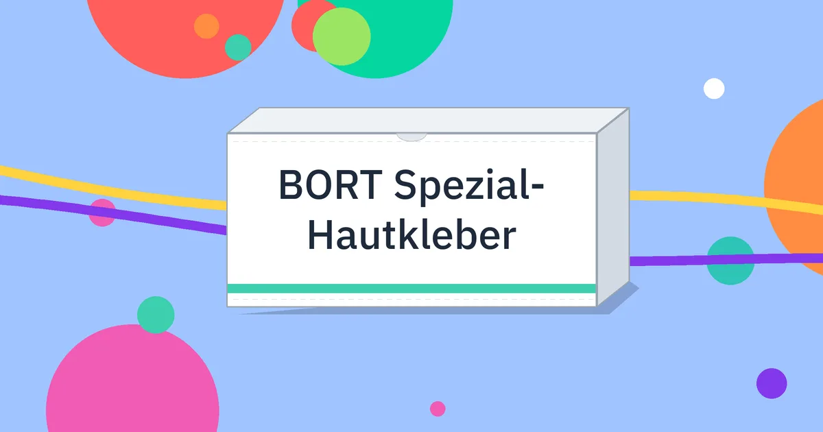 Symbolbild: Packung mit der Aufschrift BORT Spezial-Hautkleber (PZN 13059957) – Verfügbarkeit und Bezug in Apotheken in Frankfurt am Main