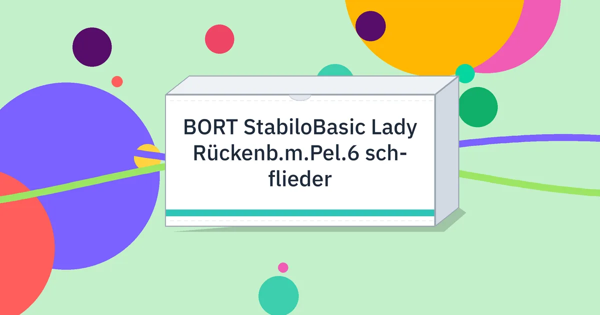 Symbolbild: Packung mit der Aufschrift BORT StabiloBasic Lady Rückenb.m.Pel.6 sch-flieder (PZN 02753152) – Verfügbarkeit und Bezug in Apotheken in Frankfurt am Main
