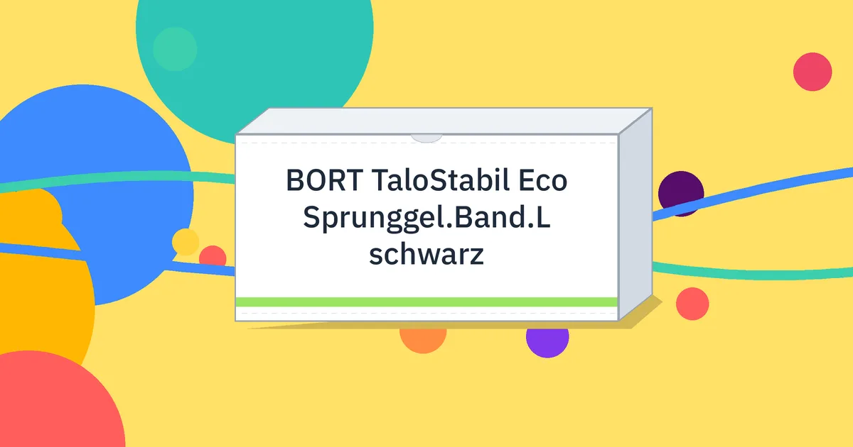 Symbolbild: Packung mit der Aufschrift BORT TaloStabil Eco Sprunggel.Band.L schwarz (PZN 09444359) – Verfügbarkeit und Bezug in Apotheken in Frankfurt am Main