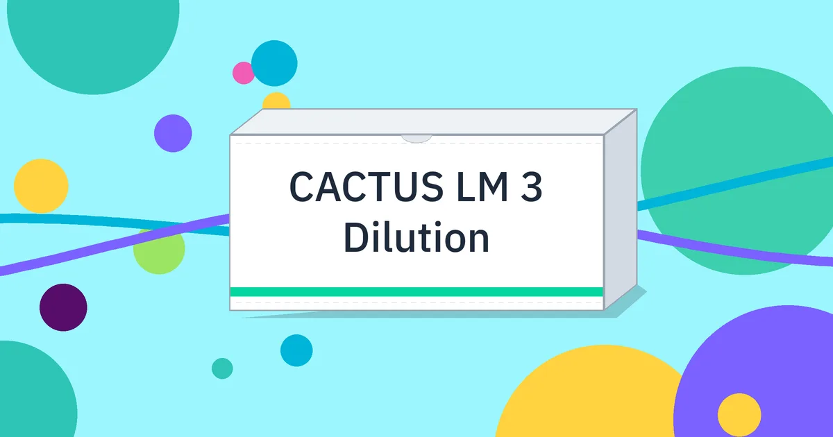 Symbolbild: Packung mit der Aufschrift CACTUS LM 3 Dilution (PZN 12797311) – Verfügbarkeit und Bezug in Apotheken in Frankfurt am Main
