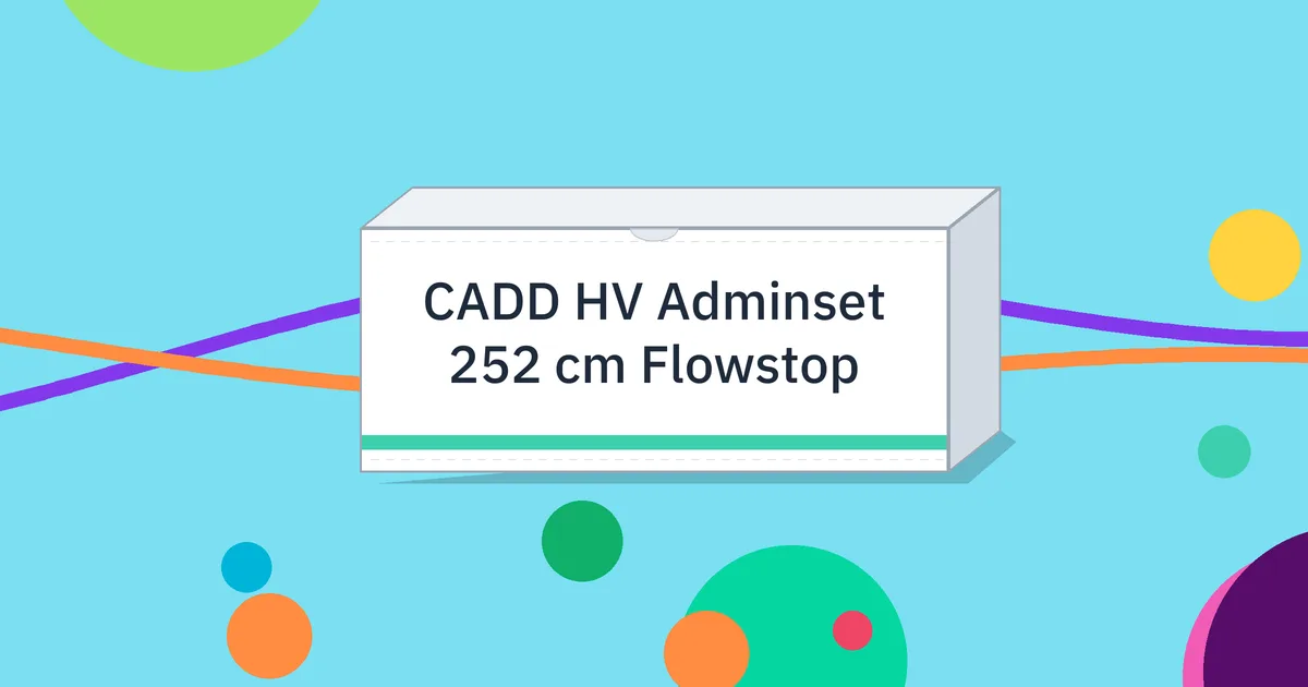 Symbolbild: Packung mit der Aufschrift CADD HV Adminset 252 cm Flowstop (PZN 07732692) – Verfügbarkeit und Bezug in Apotheken in Frankfurt am Main