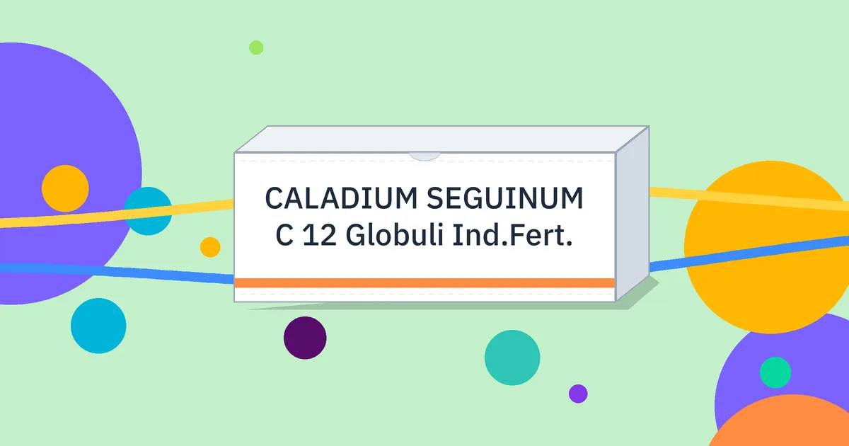 Symbolbild: Packung mit der Aufschrift CALADIUM SEGUINUM C 12 Globuli Ind.Fert. (PZN 17718807) – Verfügbarkeit und Bezug in Apotheken in Frankfurt am Main
