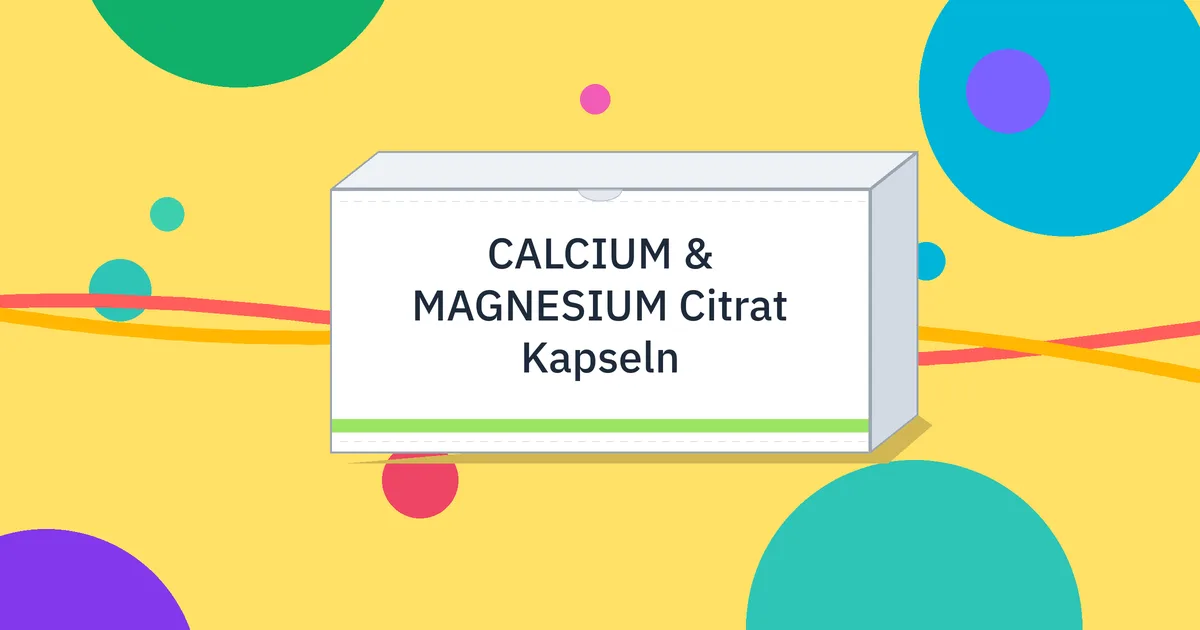 Symbolbild: Packung mit der Aufschrift CALCIUM & MAGNESIUM Citrat Kapseln (PZN 11879805) – Verfügbarkeit und Bezug in Apotheken in Frankfurt am Main