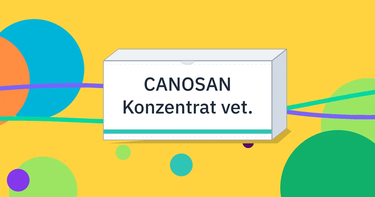 Symbolbild: Packung mit der Aufschrift CANOSAN Konzentrat vet. (PZN 08594140) – Verfügbarkeit und Bezug in Apotheken in Frankfurt am Main