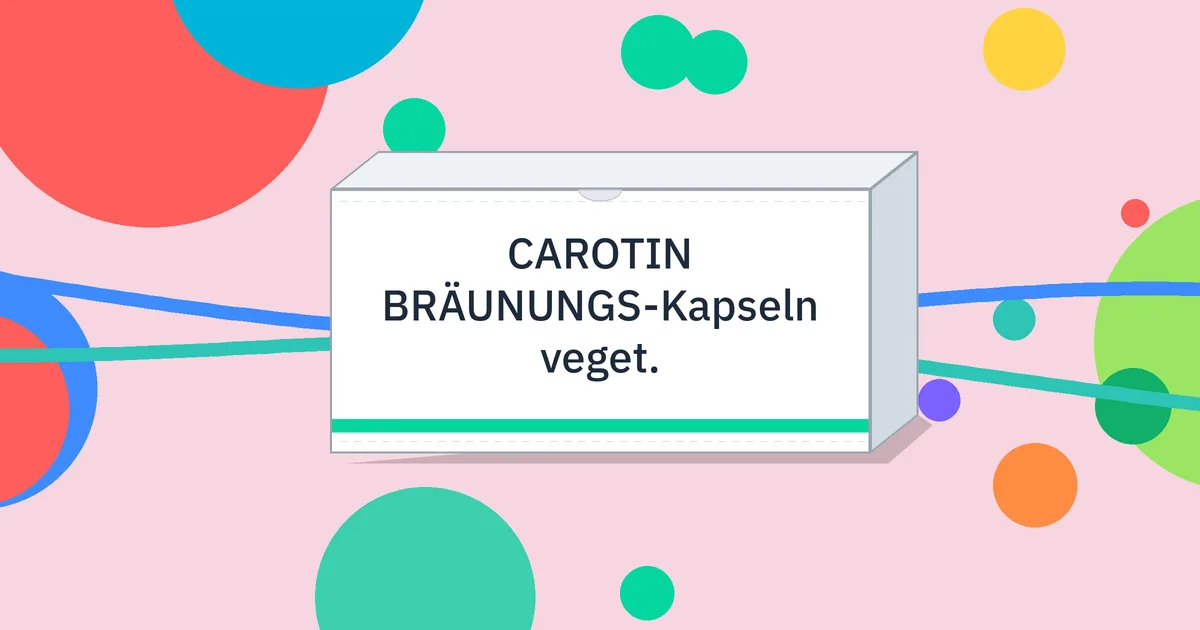 Symbolbild: Packung mit der Aufschrift CAROTIN BRÄUNUNGS-Kapseln veget. (PZN 07025701) – Verfügbarkeit und Bezug in Apotheken in Frankfurt am Main