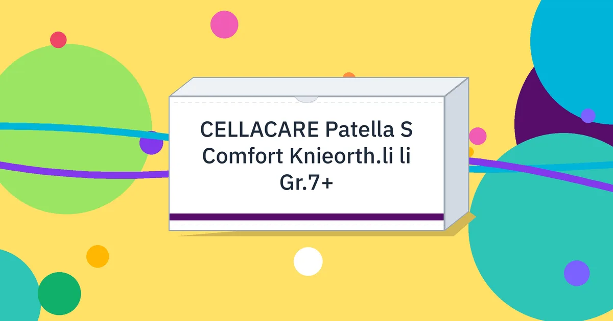 Symbolbild: Packung mit der Aufschrift CELLACARE Patella S Comfort Knieorth.li li Gr.7+ (PZN 19251472) – Verfügbarkeit und Bezug in Apotheken in Frankfurt am Main