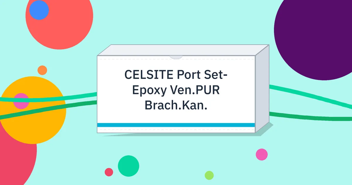Symbolbild: Packung mit der Aufschrift CELSITE Port Set-Epoxy Ven.PUR Brach.Kan. (PZN 01057976) – Verfügbarkeit und Bezug in Apotheken in Frankfurt am Main