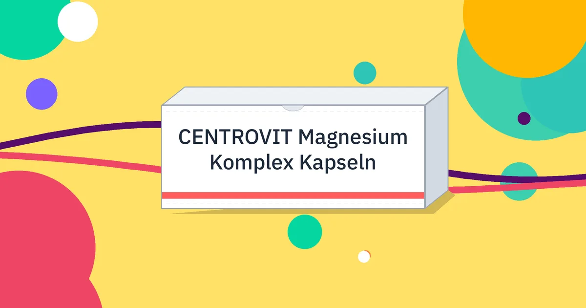 Symbolbild: Packung mit der Aufschrift CENTROVIT Magnesium Komplex Kapseln (PZN 19513127) – Verfügbarkeit und Bezug in Apotheken in Frankfurt am Main