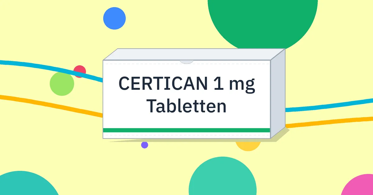 Symbolbild: Packung mit der Aufschrift CERTICAN 1 mg Tabletten (PZN 16622904) – Verfügbarkeit und Bezug in Apotheken in Frankfurt am Main