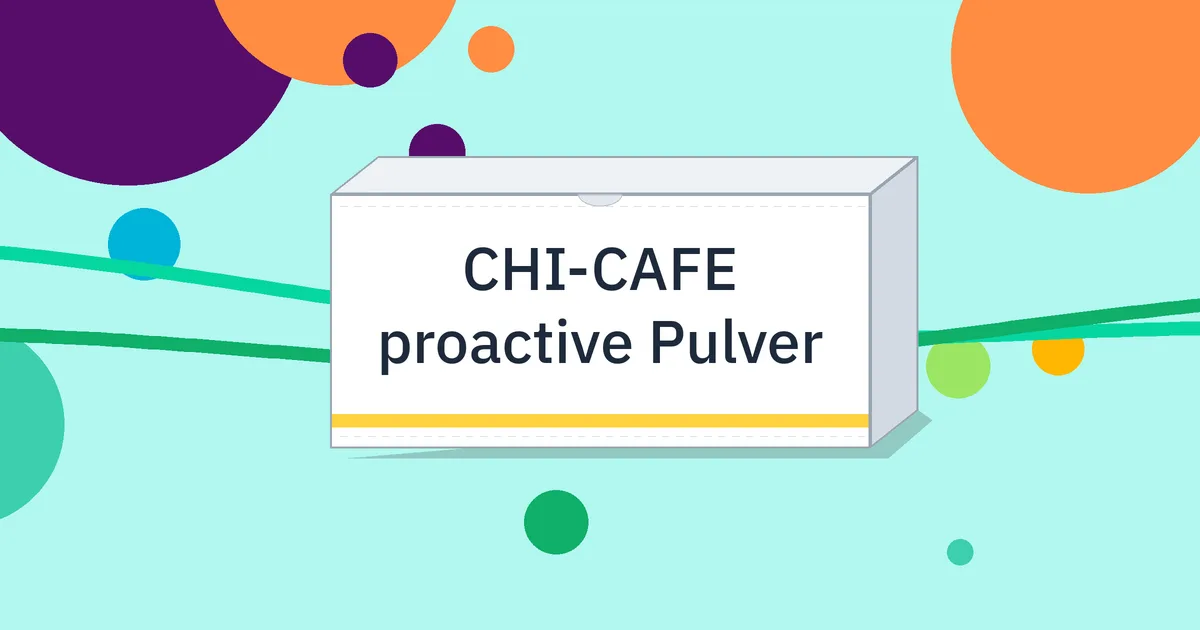 Symbolbild: Packung mit der Aufschrift CHI-CAFE proactive Pulver (PZN 18701559) – Verfügbarkeit und Bezug in Apotheken in Frankfurt am Main