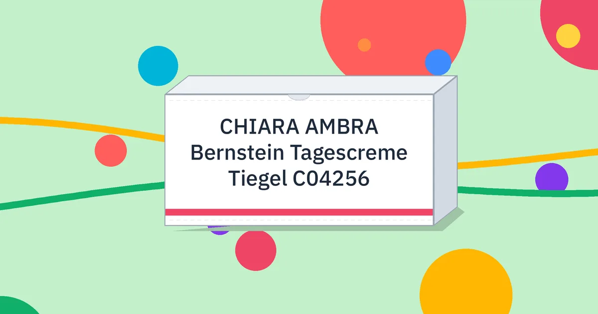 Symbolbild: Packung mit der Aufschrift CHIARA AMBRA Bernstein Tagescreme Tiegel C04256 (PZN 00591171) – Verfügbarkeit und Bezug in Apotheken in Frankfurt am Main